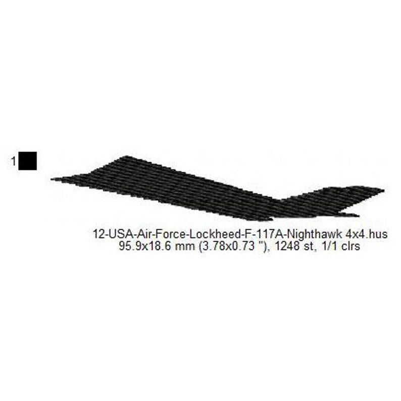 Lockheed F-117A Nighthawk Aircraft Silhouette Machine Embroidery ...