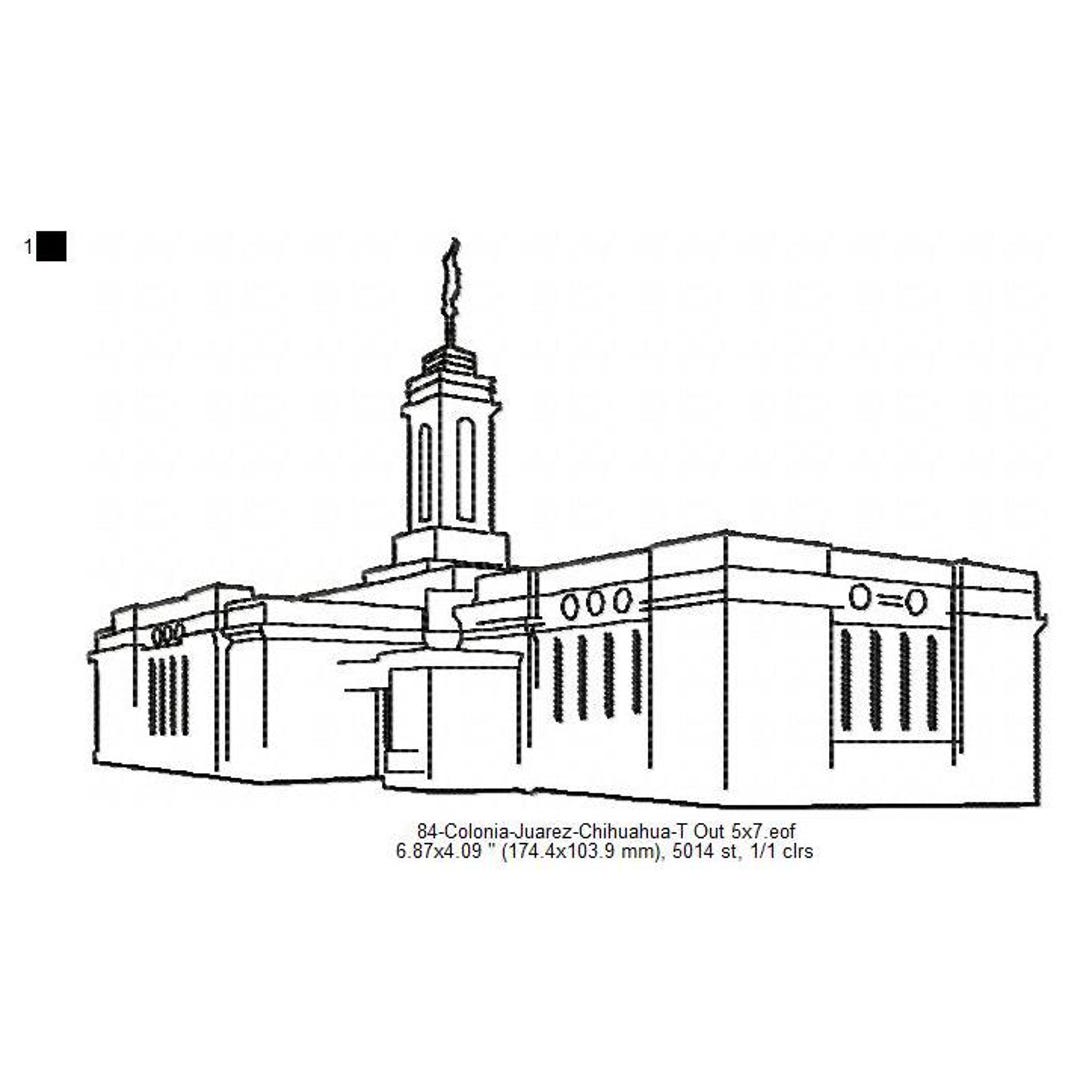 Colonia Juarez Chihuahua LDS Temple Outline Machine Embroidery ...
