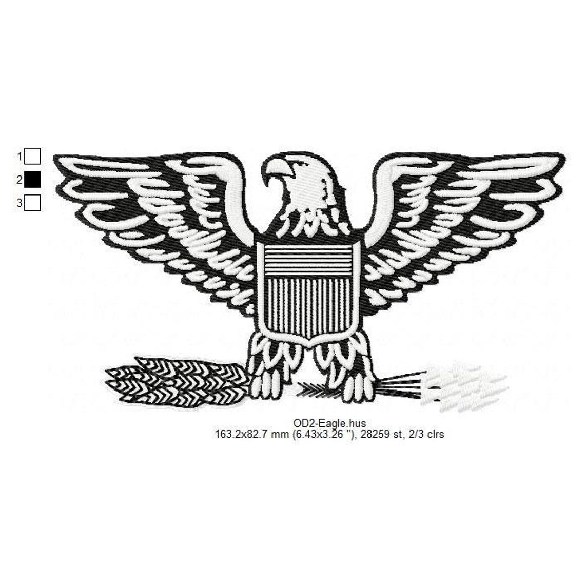 US Army Captain Colonel Eagle Insignia Machine Embroidery Digitized ...