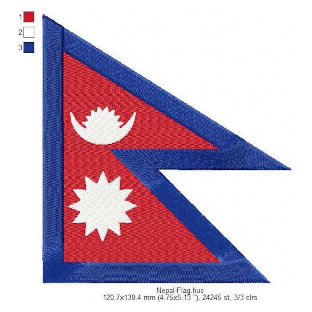 Nepal Flag Nepalis World National Flags Machine Embroidery Digitized ...