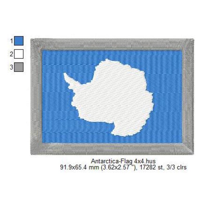 Antarctica Flag World National Flags Machine Embroidery Digitized Design Files | Dst | Pes | Hus ...