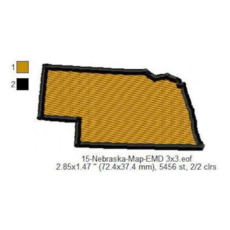 Nebraska State Map Machine Embroidery Digitized Design Files | Dst ...