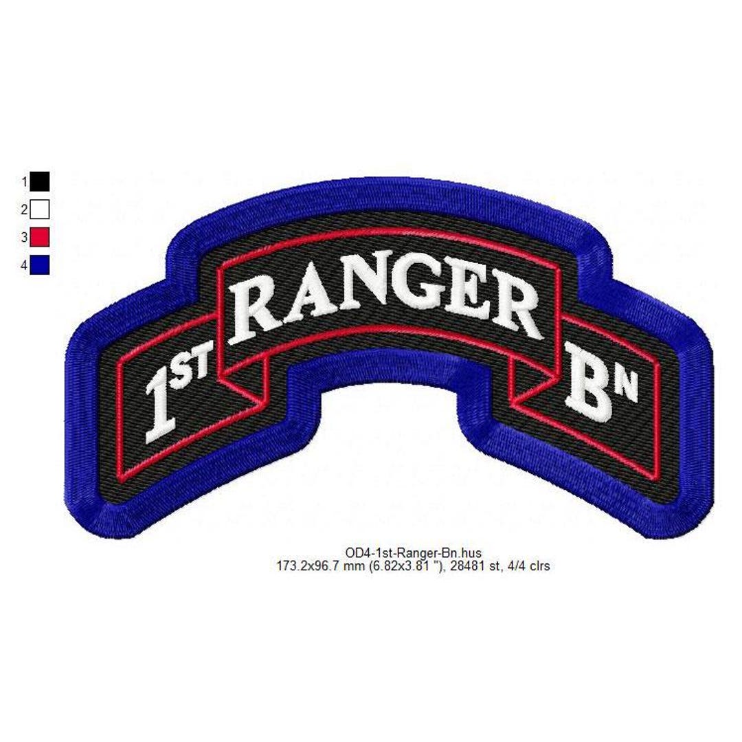 US Army 1st Ranger Battalion Insignia Machine Embroidery Digitized ...