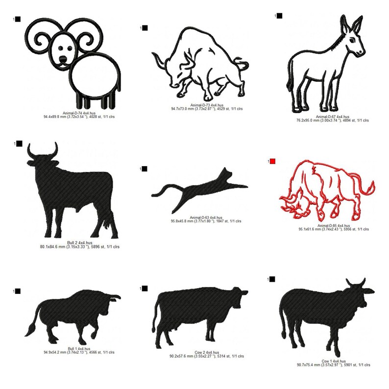 Cow Sheep Goat Bull Mice Mouse Fox Cat Ass Donkey Jackass Household ...