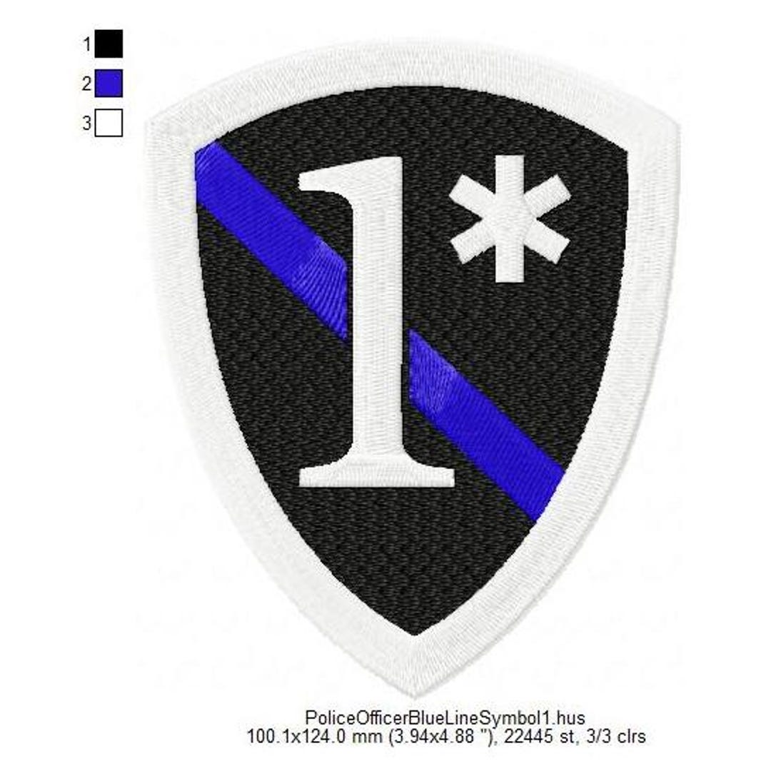 Thin Blue Line 1 Badge Machine Embroidery Digitized Design Files - Etsy