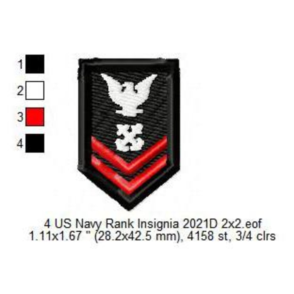 US Navy Petty Officer Second Class PO2 Insignia Patch Machine ...