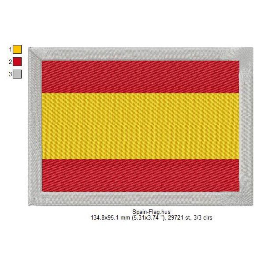 Spain Spanish Flag World National Flags Machine Embroidery Digitized ...