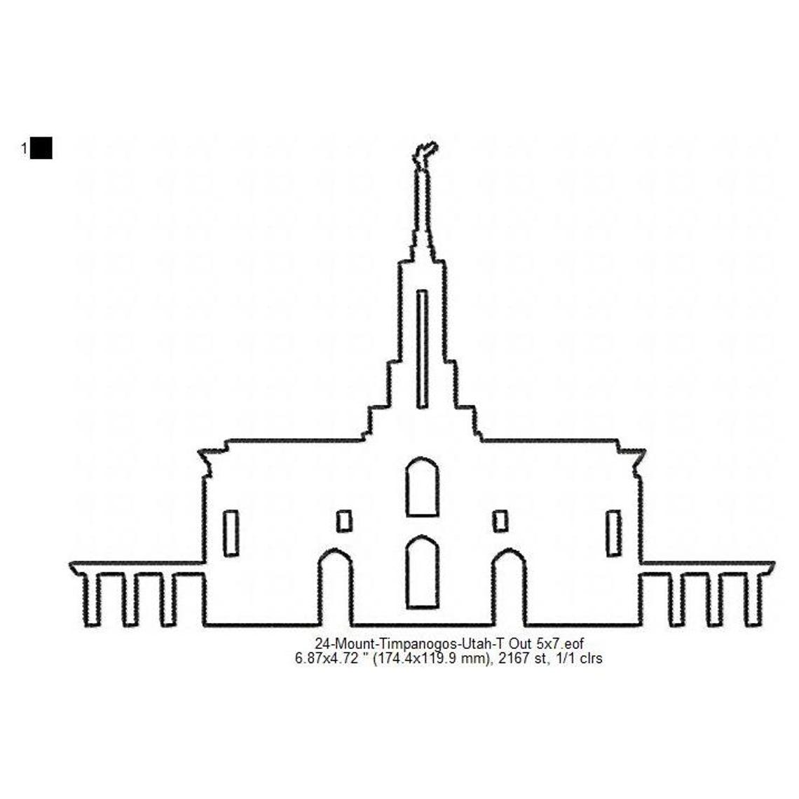 Mount Timpanogos Utah LDS Temple Outline Machine Embroidery Digitized ...