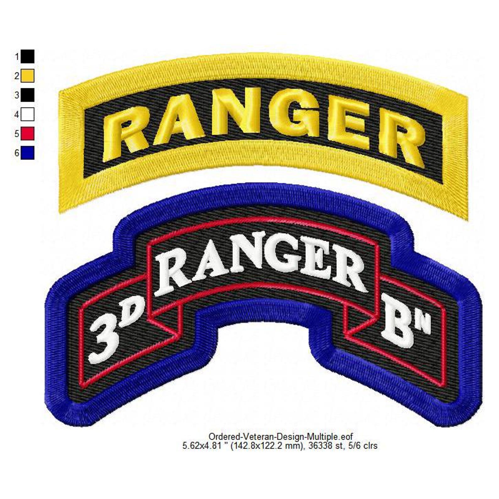 US Army Third Ranger Battalion Arm Insignia Machine Embroidery ...