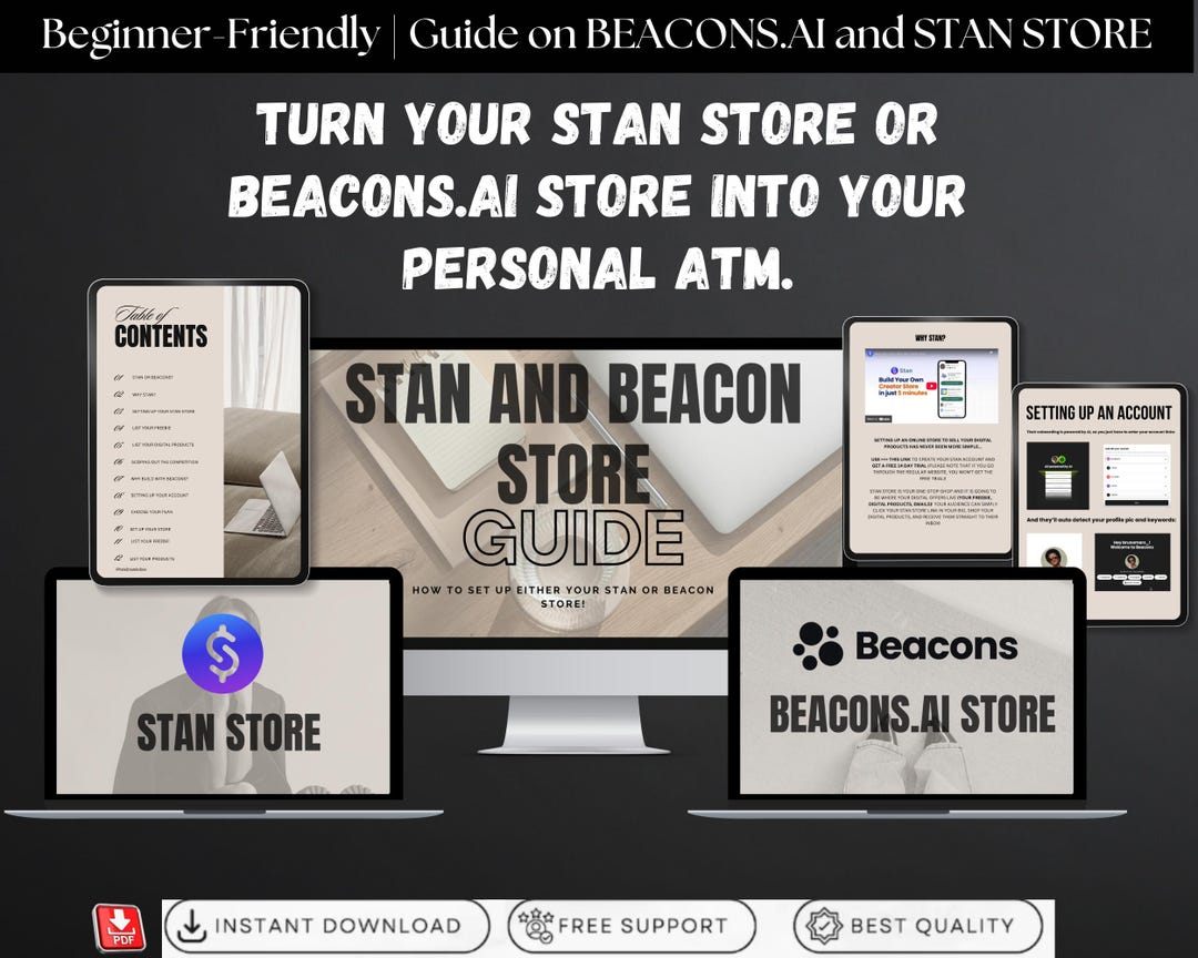 Stan Store or Beacons.ai Guide to Setting up Your Store | Digital Storefront Ebook | Passive ...