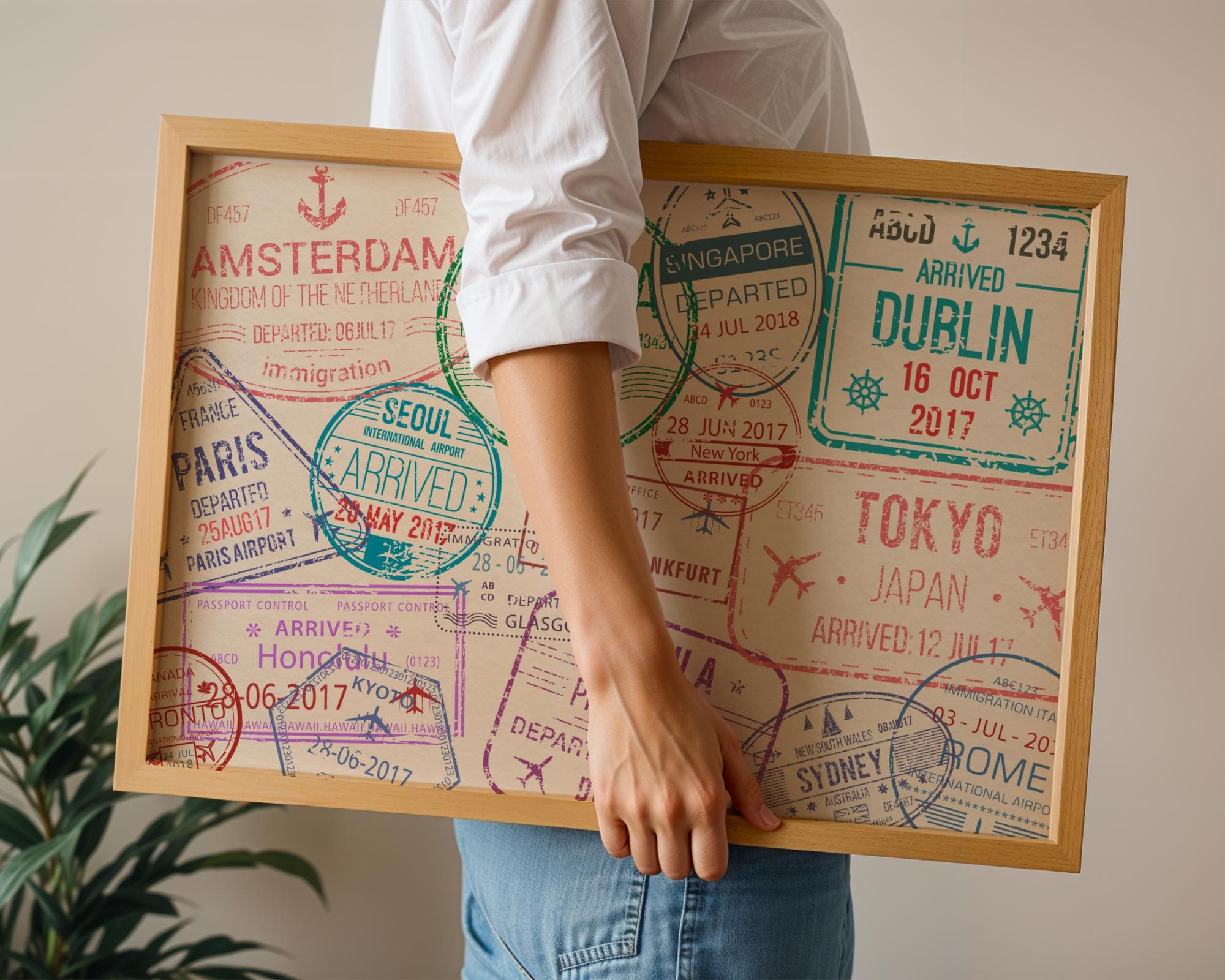 Passport Stamp Digital Print, Printable Artwork, Digital Download ...