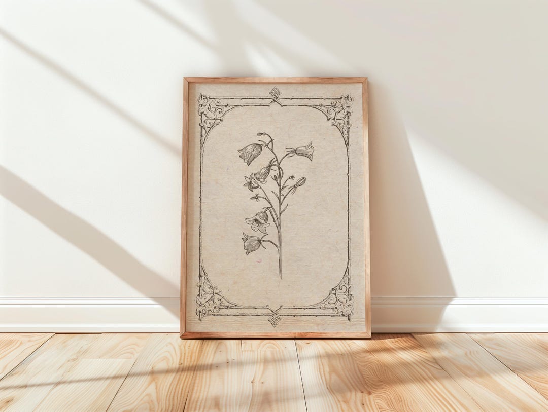 Vintage Bluebell Print, Floral Wall Art, Botanical Decor, Home Art ...