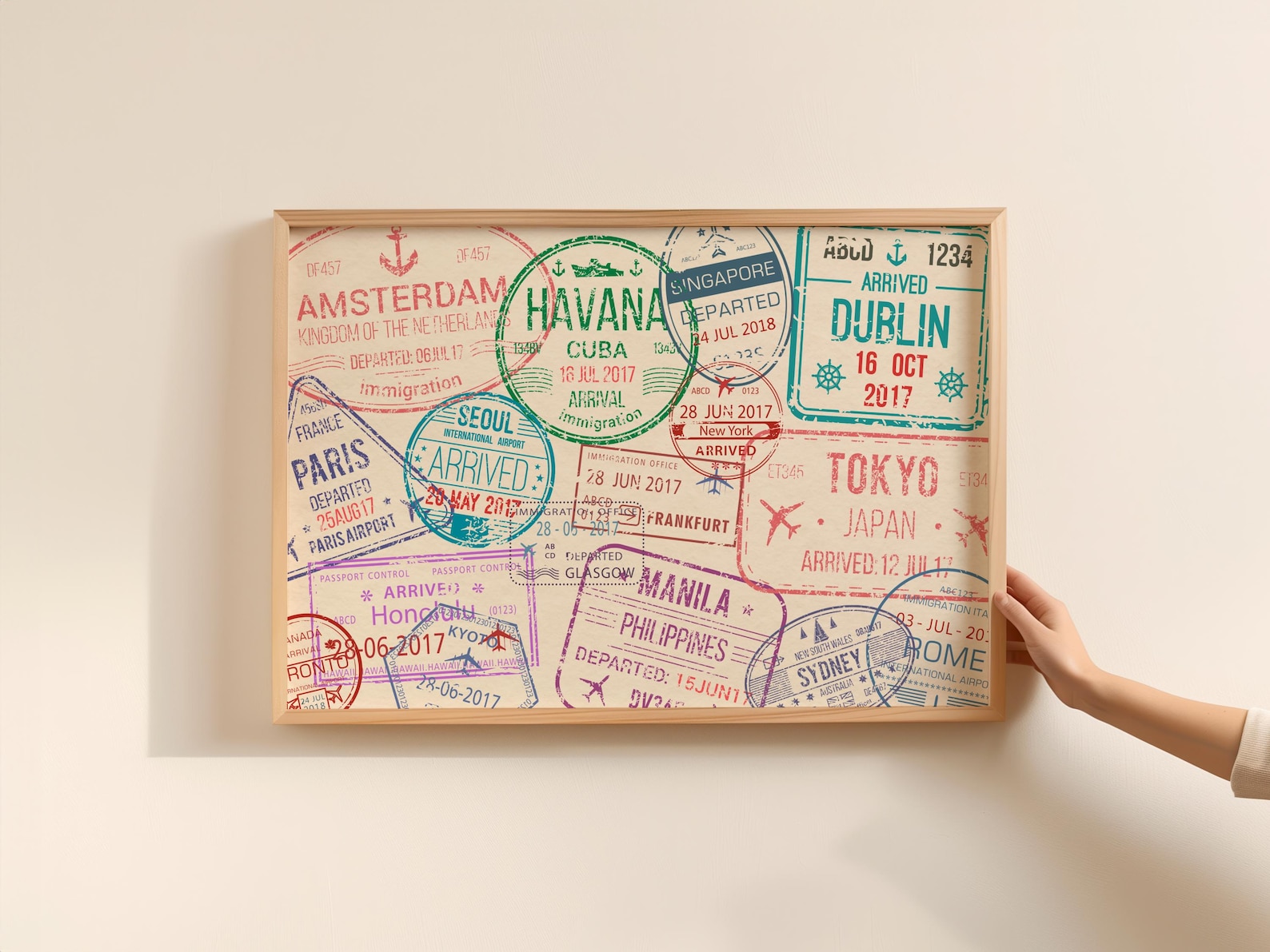 Passport Stamp Digital Print, Printable Artwork, Digital Download ...
