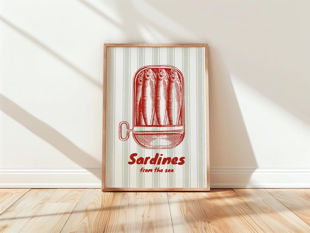 Sardines Printable Artwork, Instant Download, Fish Art Print, Digital ...