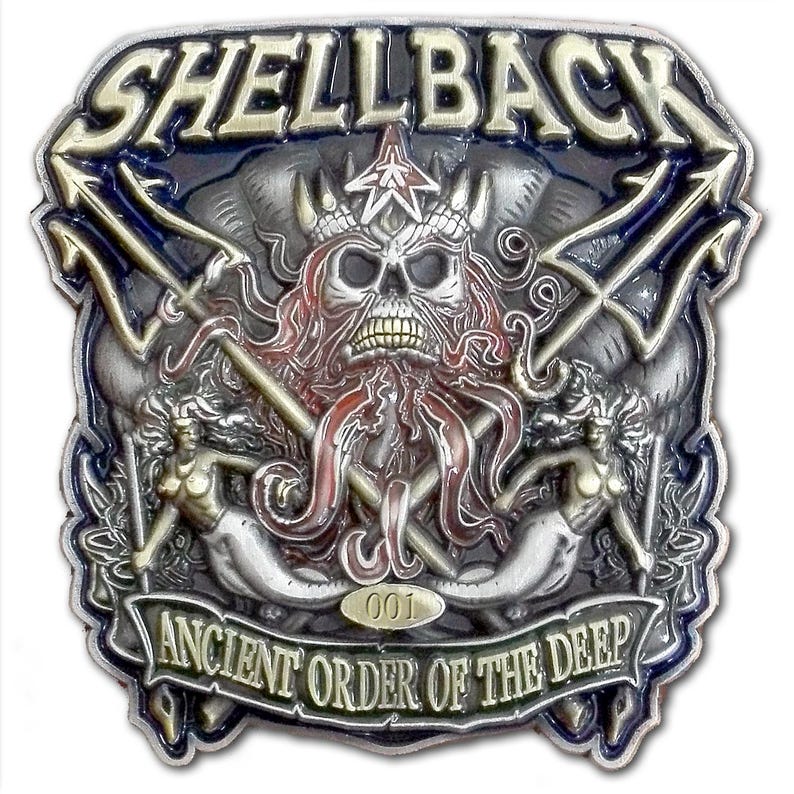 Shellback Ancient Order of the Deep Veteran Collectible Challenge Coin ...