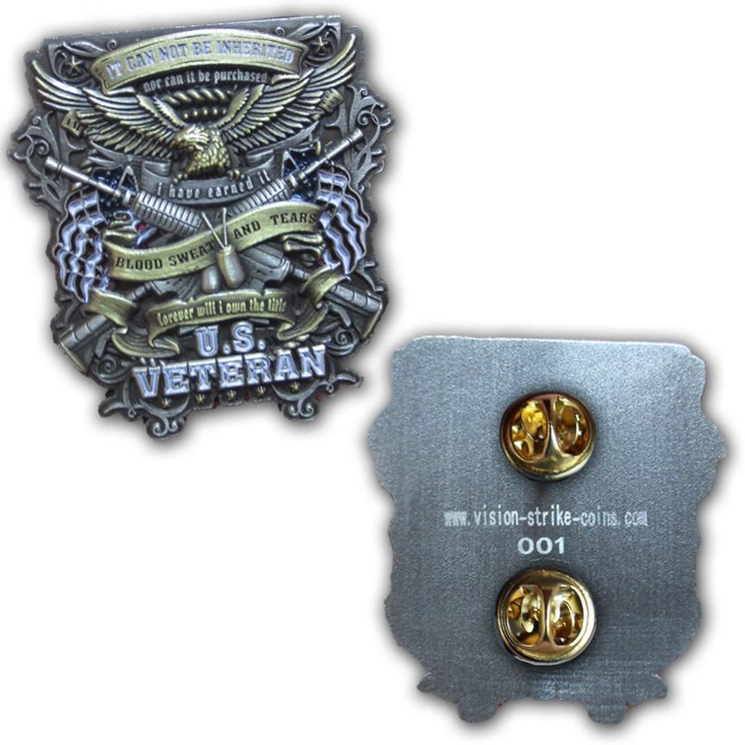US Veteran Blood Sweat and Tears Military Lapel Pin - Etsy