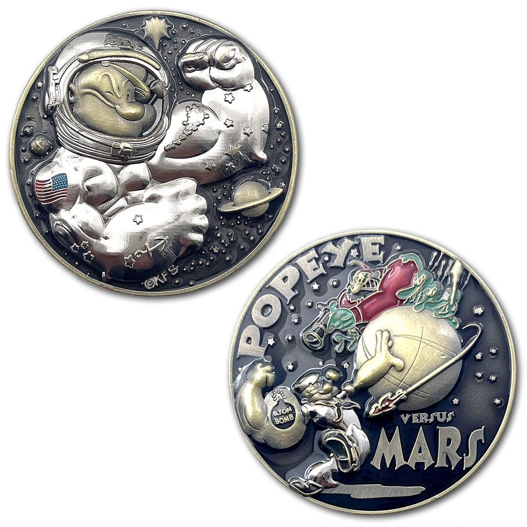 Popeye the Sailor Versus Mars Space Force Collectible Challenge Coin - Etsy