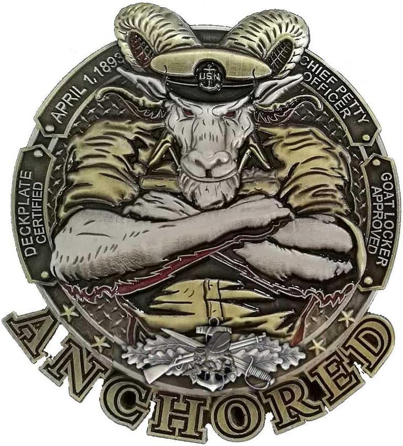 US Navy Chief Anchored Seabee Warfare Veteran Military Collectible ...