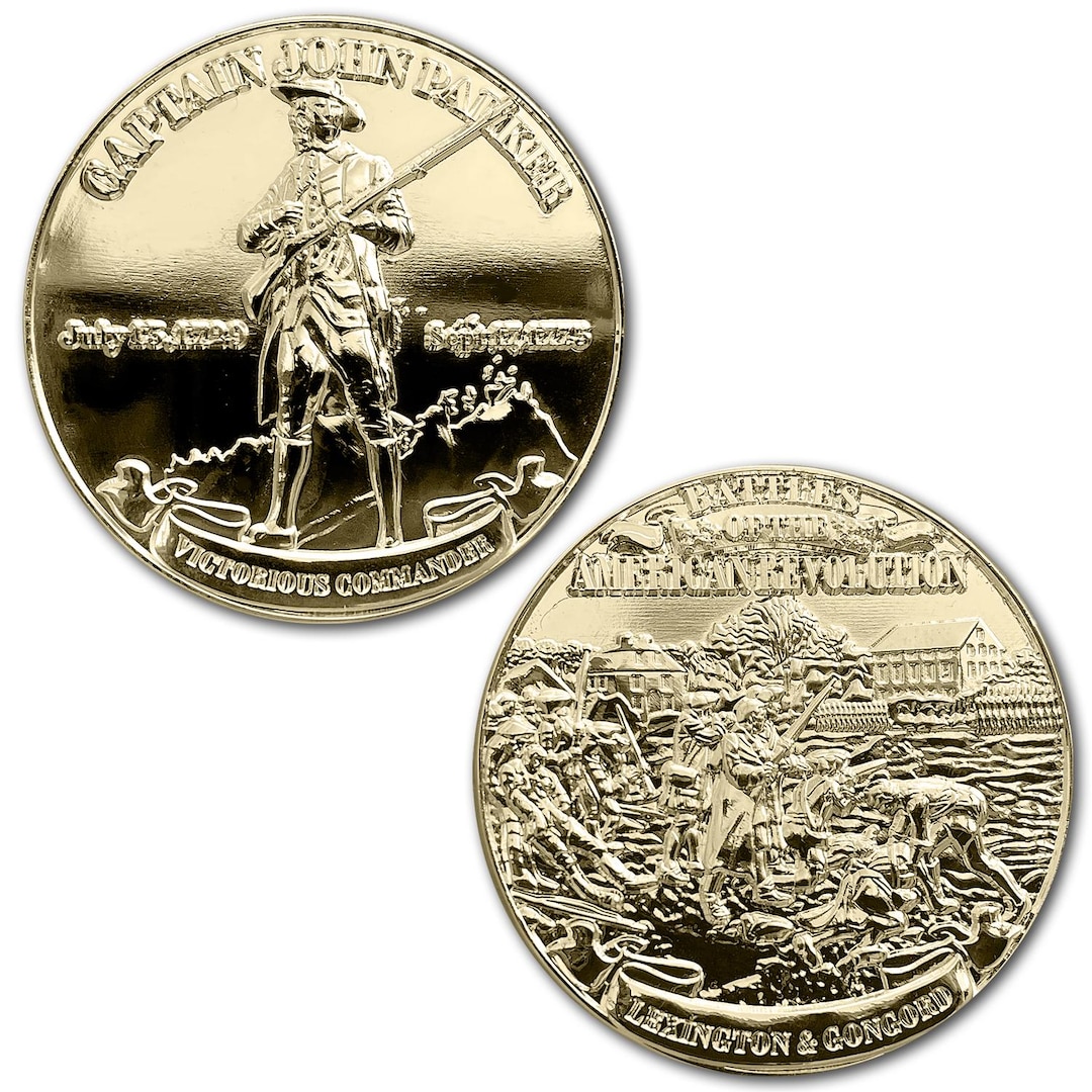 24k Gold Clad Coin: Captain John Parker, Lexington and Concord - Etsy