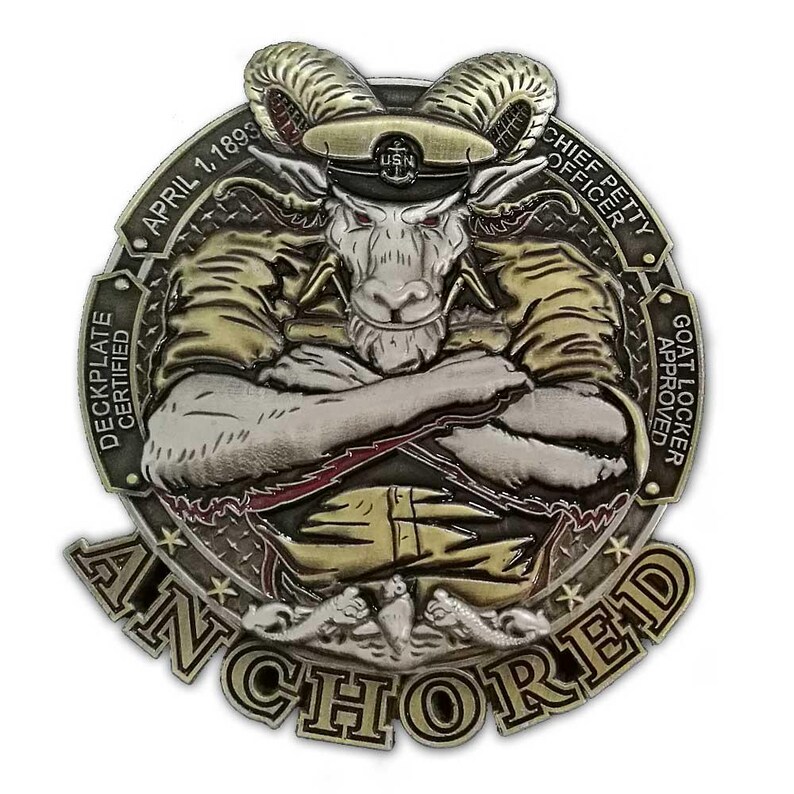 USN Chief Anchored Submarine US Navy Sailor Veteran Collectible ...