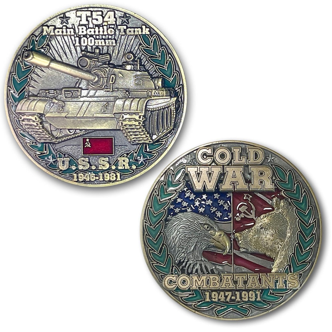 Cold War Challenge Coin: USA Eagle Vs USSR Bear - T54 Tank - Etsy