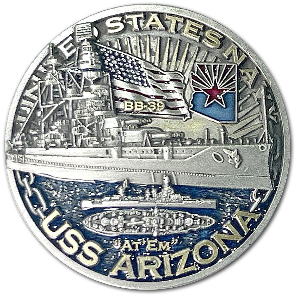USS Arizona BB-39 Challenge Coin, WW2 Navy Collectible - Etsy