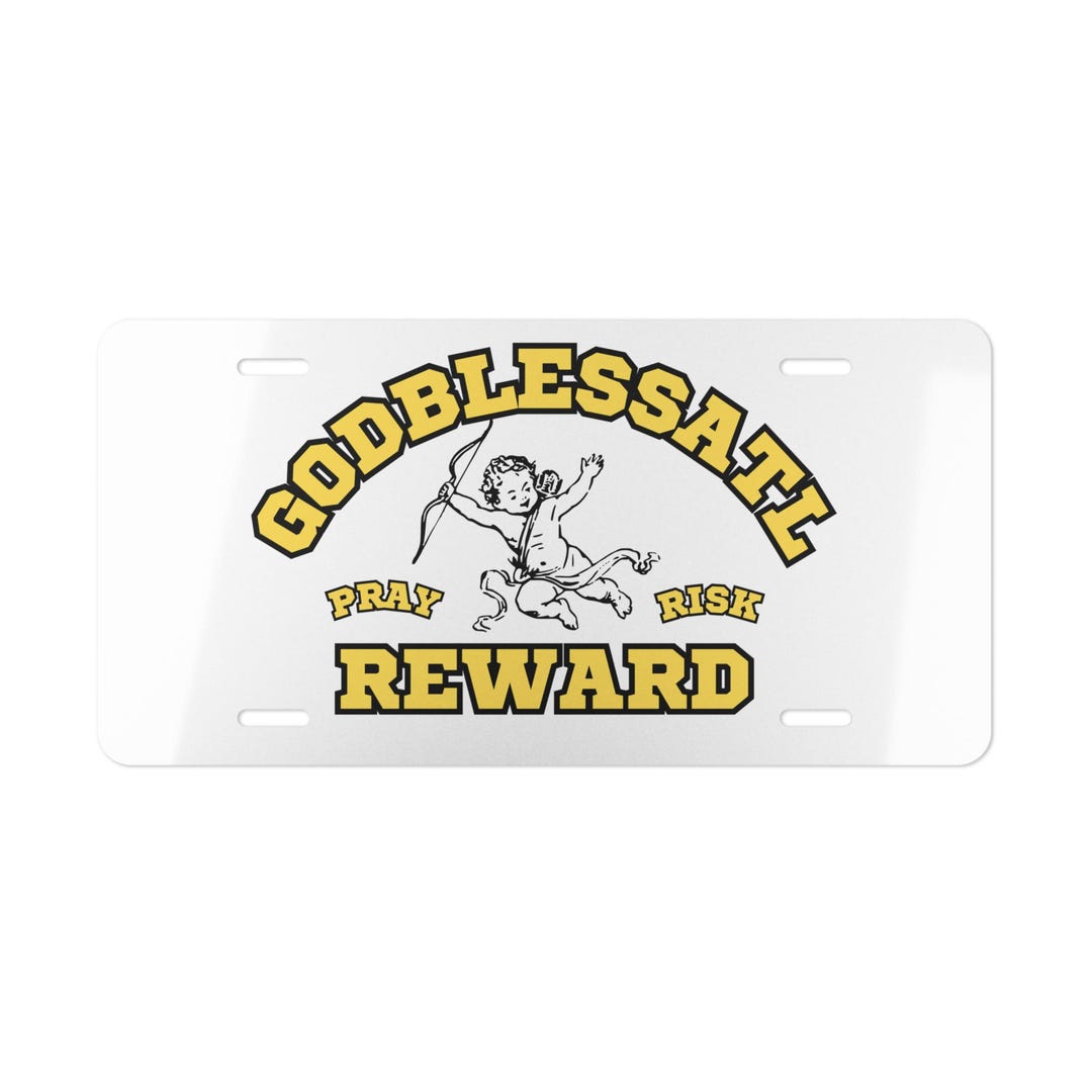 Whimsical Vanity Plate, God Bless Attitude Decorative Car Tag, Unique ...