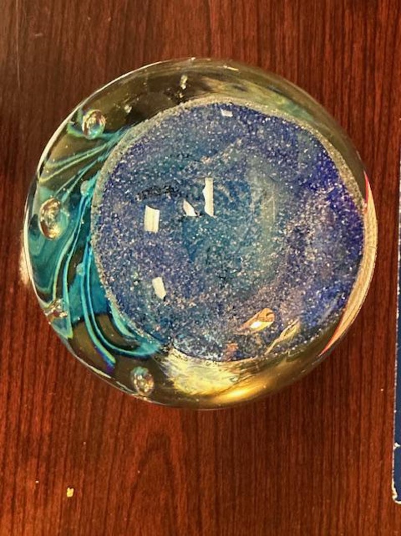 Glass Blue Jellyfish Paperweight - Etsy