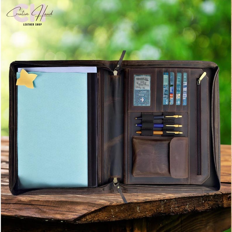 Personalized Leather Portfolio, Leather Padfolio, Leather Portfolio for ...