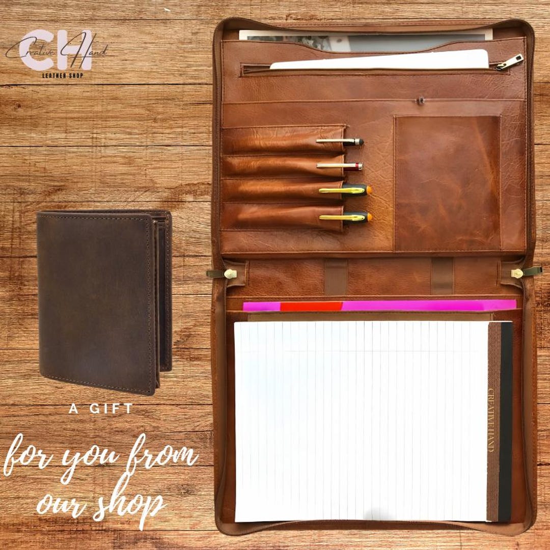 Personalized Leather Portfolio, Padfolio for Men, Leather Portfolios ...