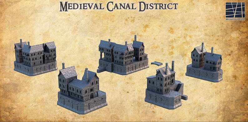 Medieval Canal District, Tabletop Terrain, 28mm, 32mm - Etsy