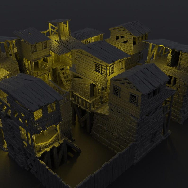 Slum District, Tabletop Terrain, 28mm, 32mm - Etsy
