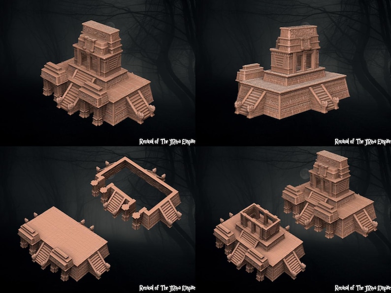 Templo De Coacalco - Revival of the Maya Empire, Tabletop Terrain, 28mm ...
