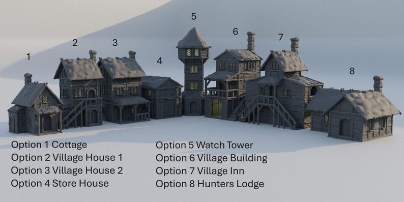 Winter Forest Village, Tabletop Terrain, 28mm, 32mm - Etsy