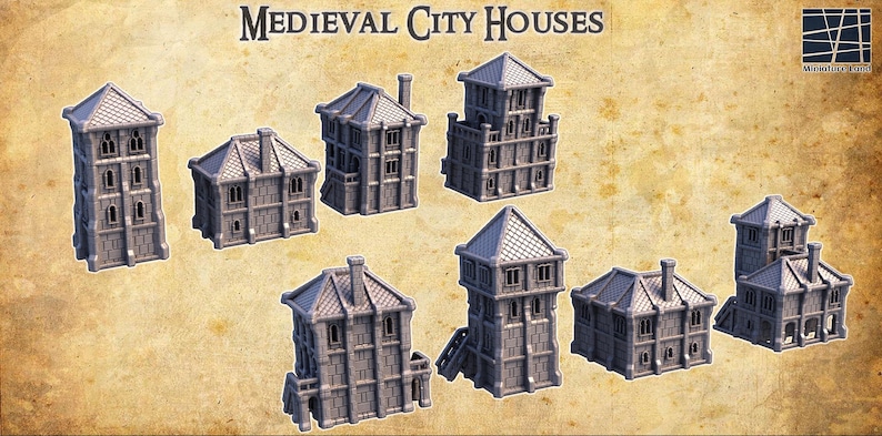 Medieval City Houses, Tabletop Terrain,28mm, 32mm - Etsy