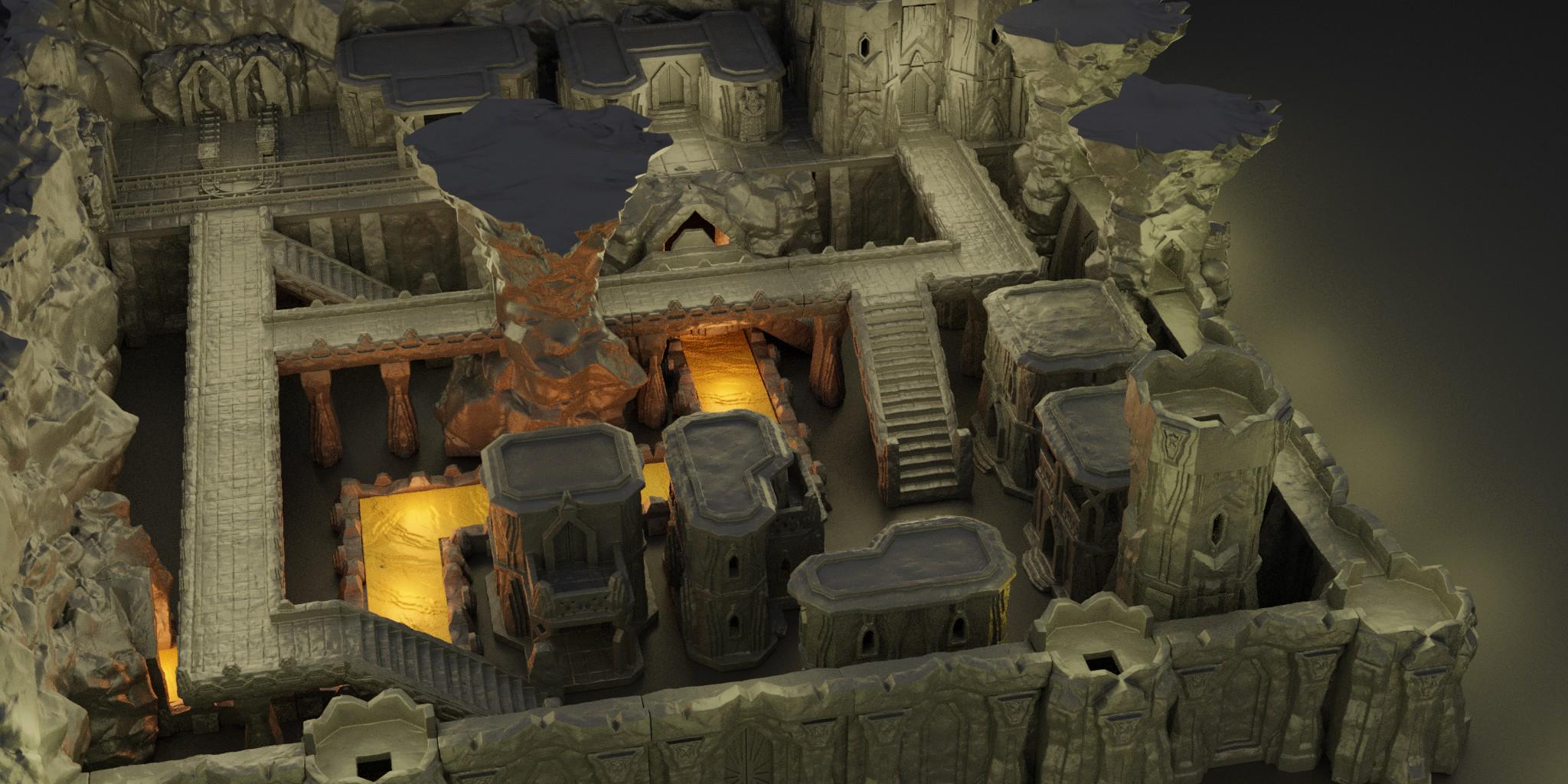 Underground Dwarf Settlement, Tabletop Terrain, 28mm 32mm - Etsy