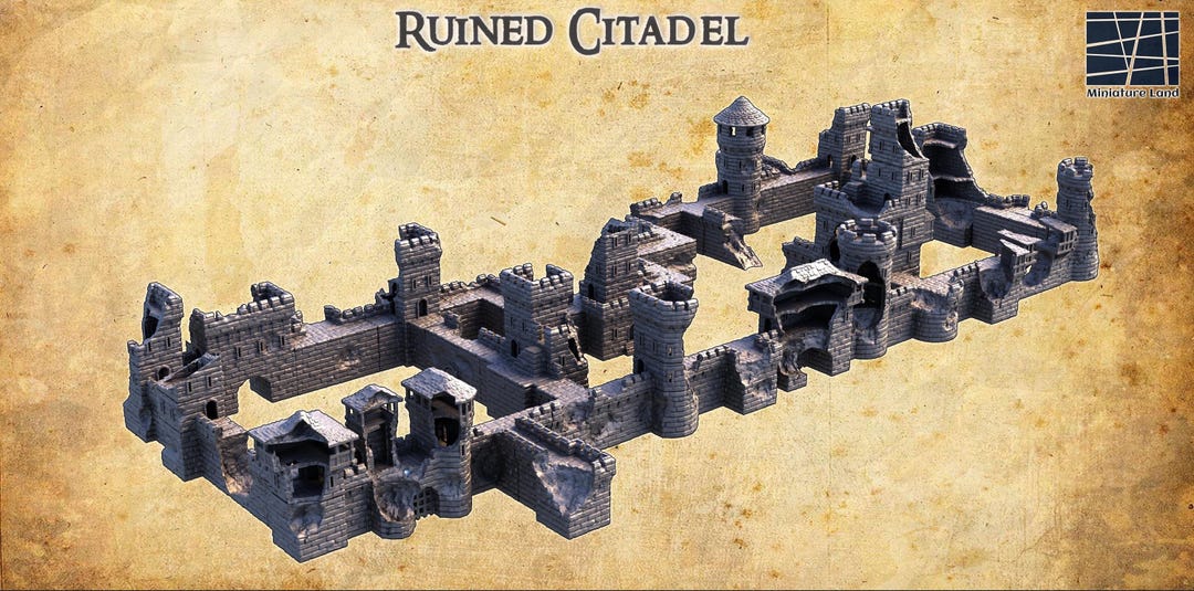 Ruined Citadel, Tabletop Terrain, 28mm, 32mm - Etsy