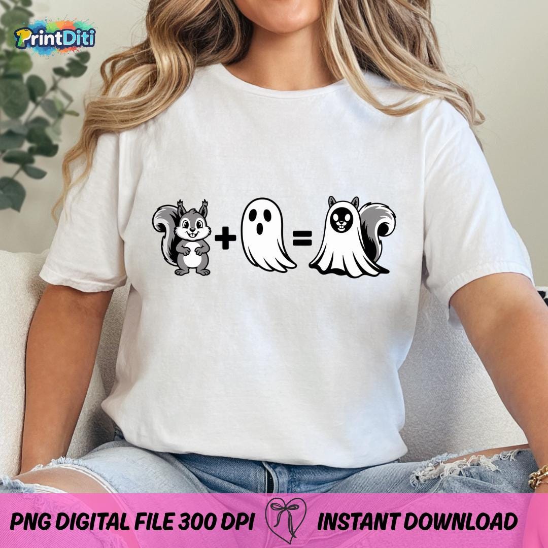 Funny Spooky Squirrel Ghost Design PNG SVG: Halloween Humor - Etsy