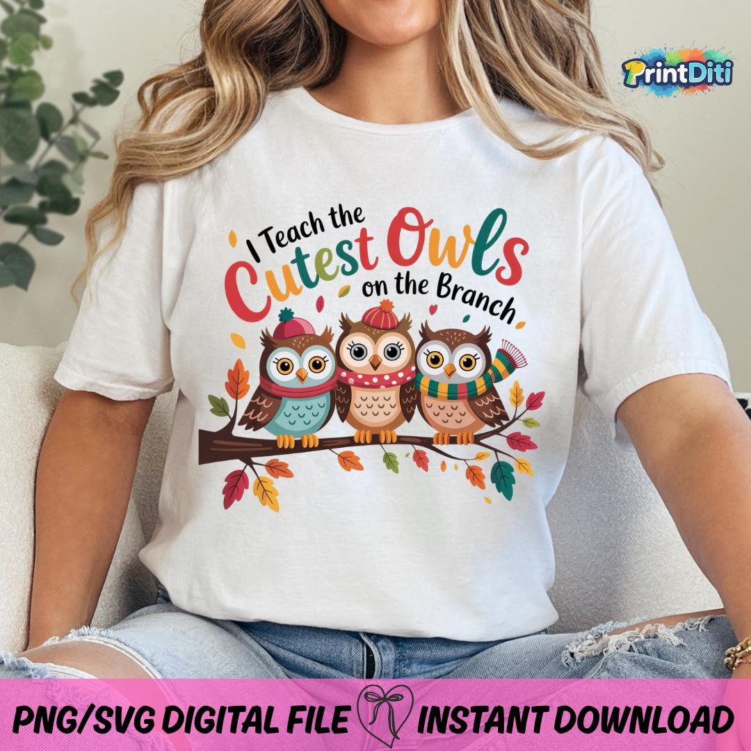 I Teach the Cutest Owls – Teacher SVG PNG – Cute Owl Digital Design for ...