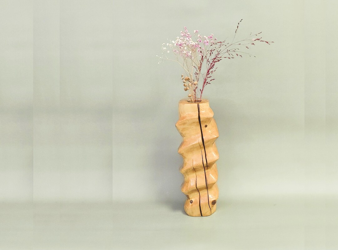 Handcrafted Birch Wood Vase With Glass Tube, Rustic Decor - Etsy