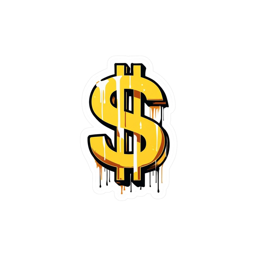 Trendy Dollar Sign Vinyl Decals for Home & Office Decor, Money Stickers ...