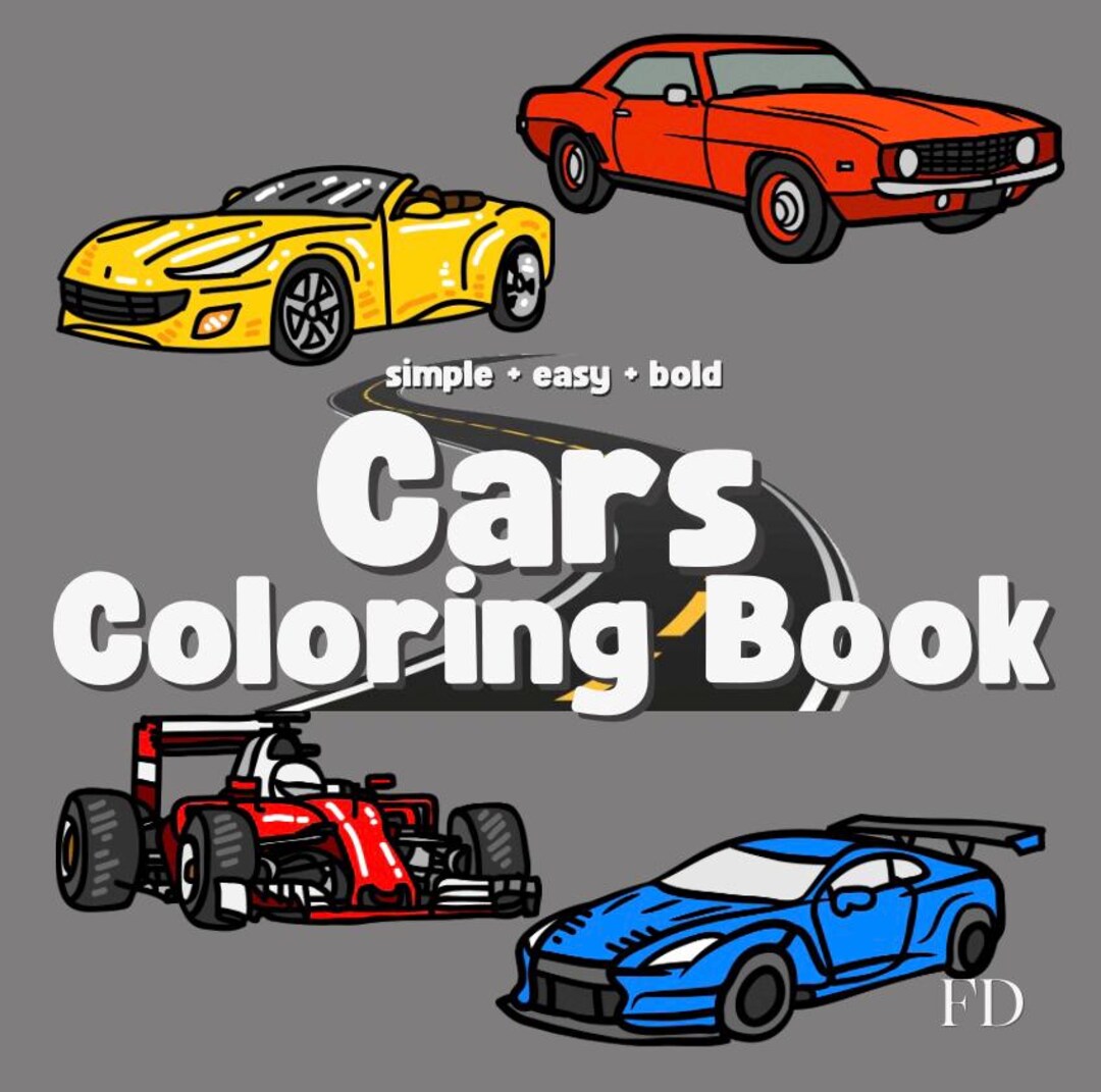 50 Coloring Page Cars Simple, Bold Easy: Easy-to-color Cars for ...