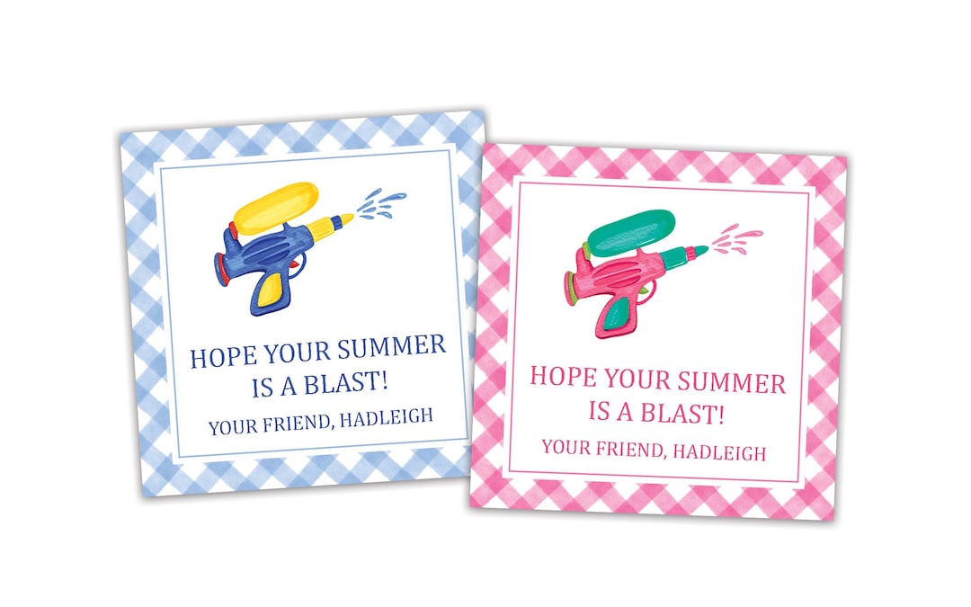 Printable Summer Gift Tag | End of School Year Tag | Water Gun Tag ...