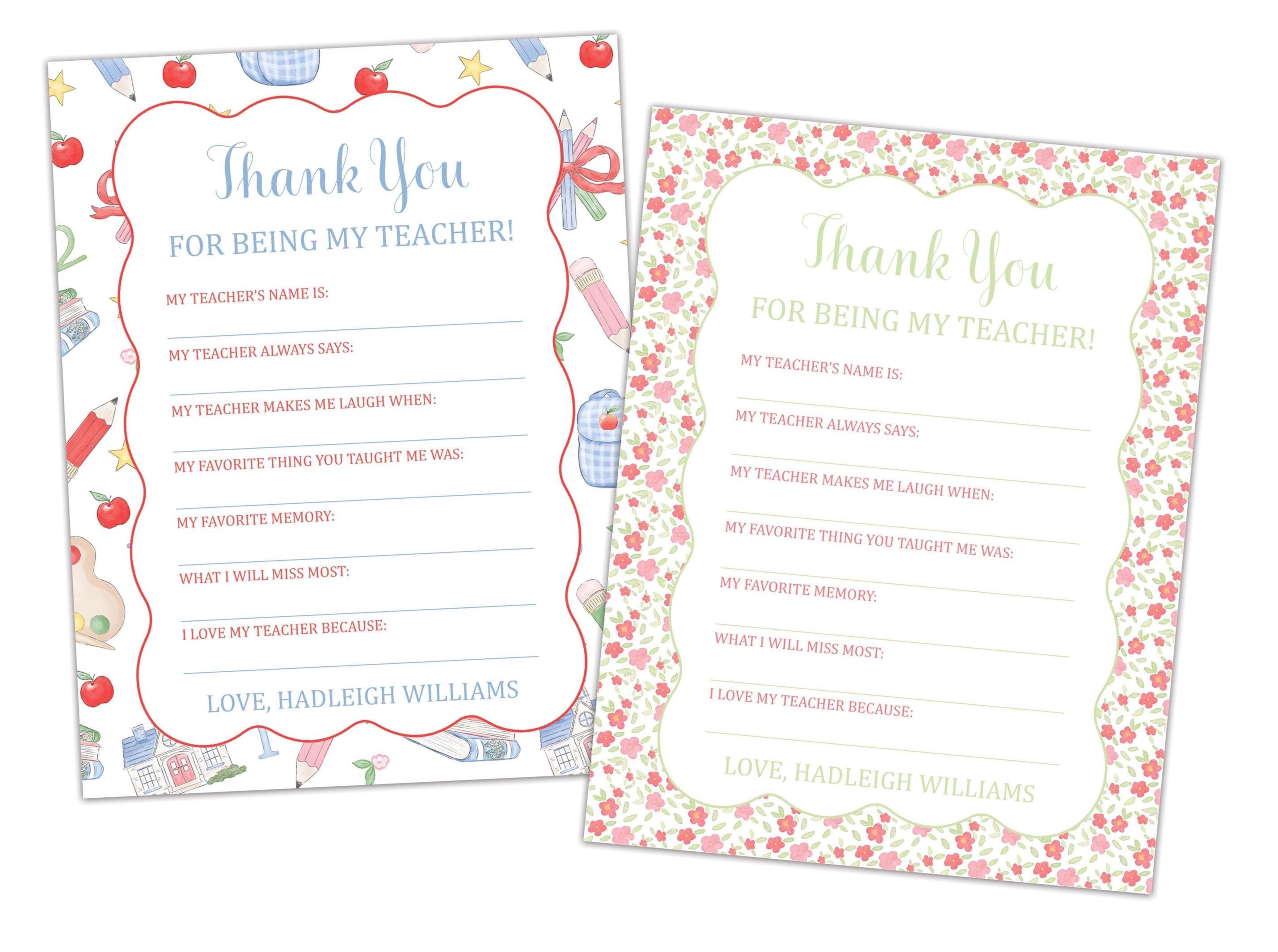 Printable All About My Teacher | School Questionnaire | End of the ...