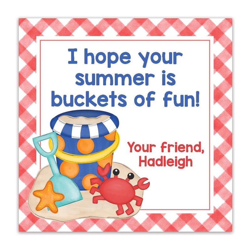 Printable Summer Gift Tag | End of School Year Tag | Buckets of Fun ...