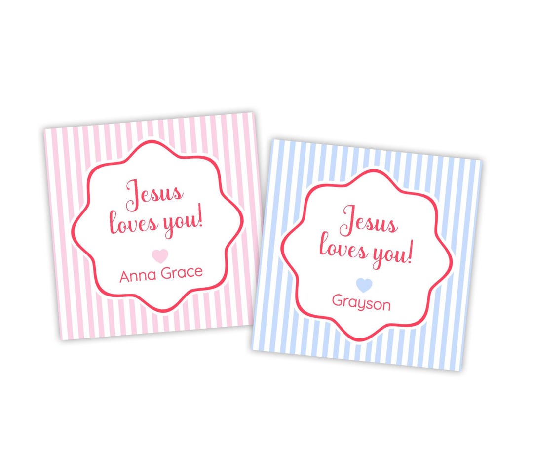 Jesus Loves You Valentine | Printable Valentine Tag for Kids | Class ...