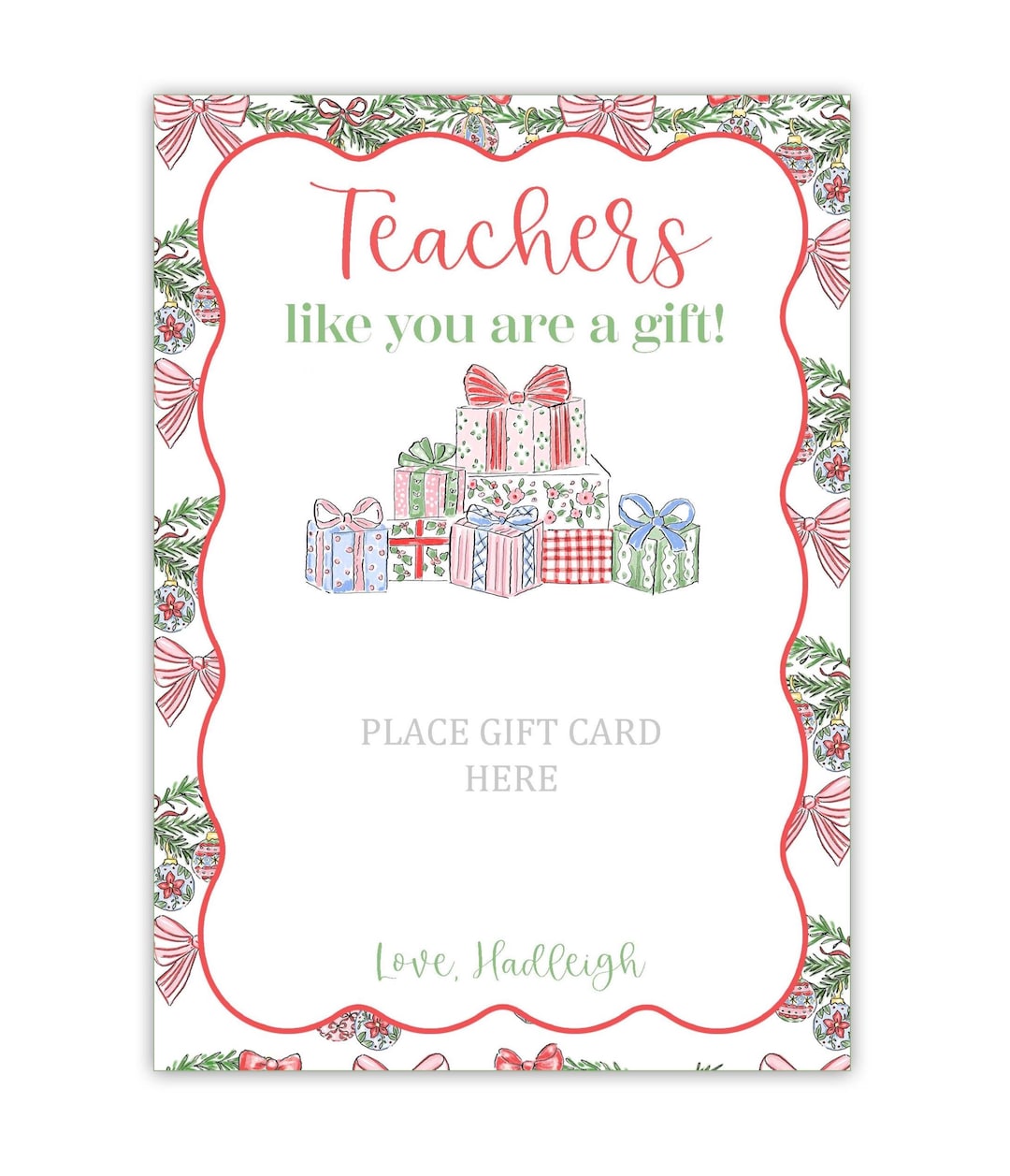 Printable Gift Card Holder | Christmas Gift Card Holder | Christmas ...
