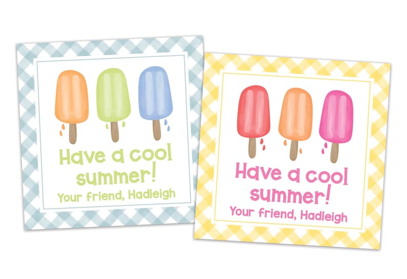 Printable Summer Gift Tag | End of School Year Tag | Popsicle Tag ...