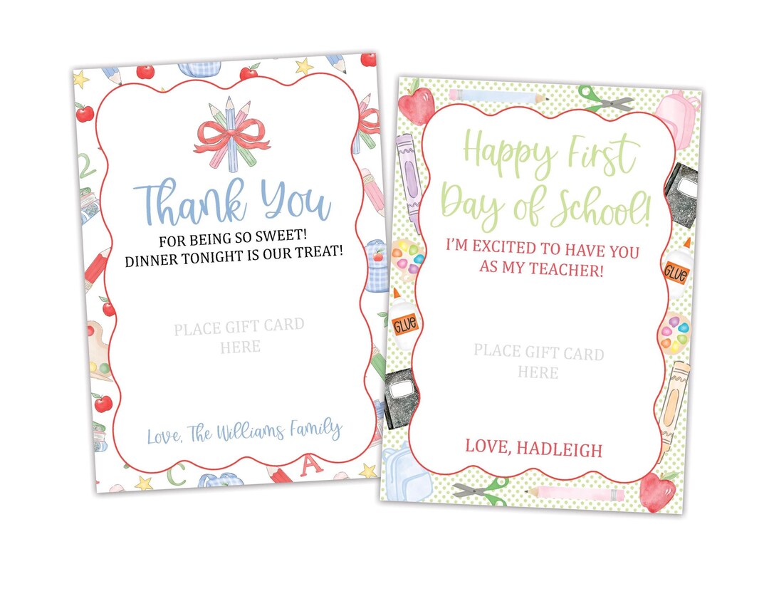 Printable Gift Card Holder | School Gift Card Holder | Teacher ...