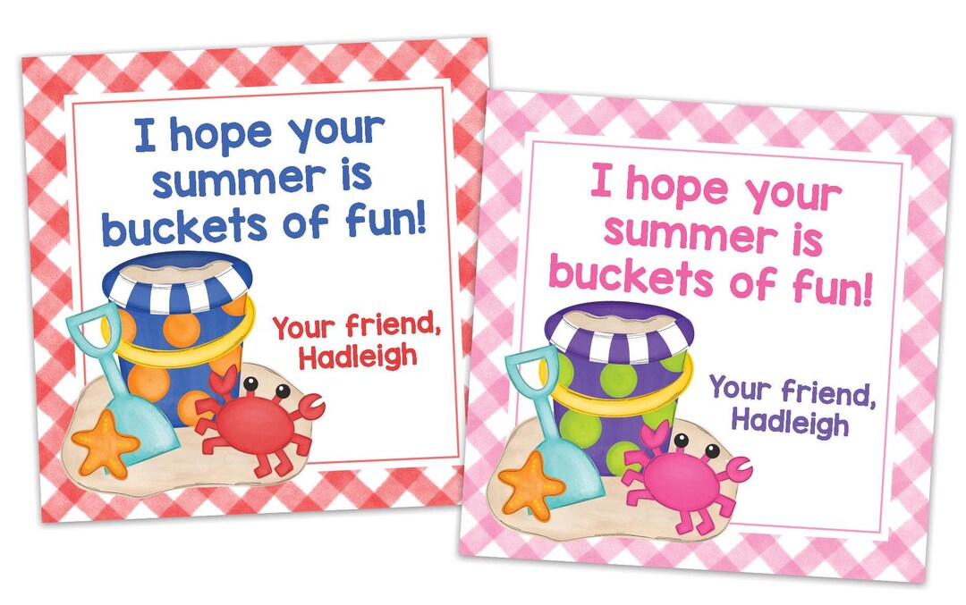 Printable Summer Gift Tag | End of School Year Tag | Buckets of Fun ...
